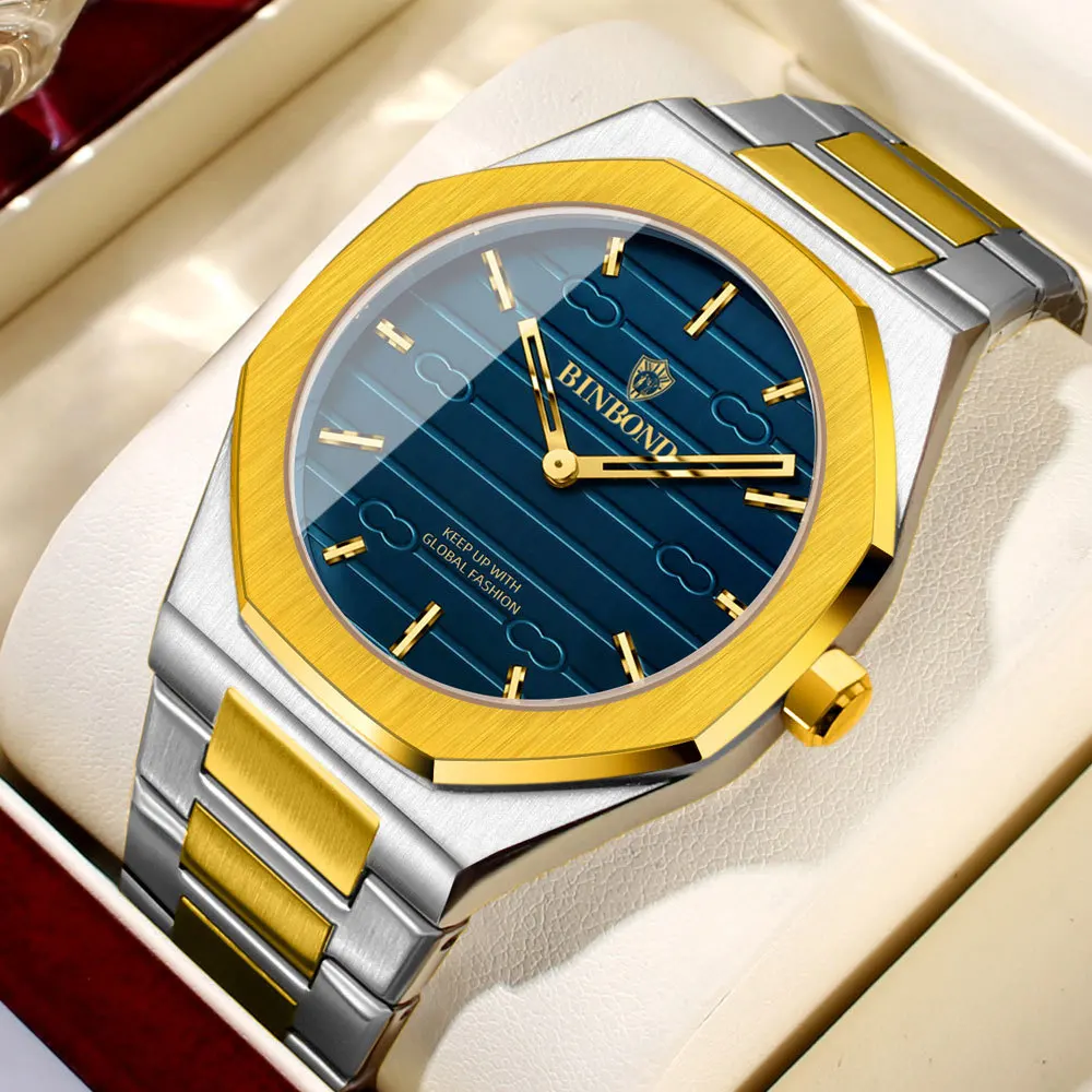 Business Men Watch Retro Gold Steel Strip Ultra-thin Versatile Light ...
