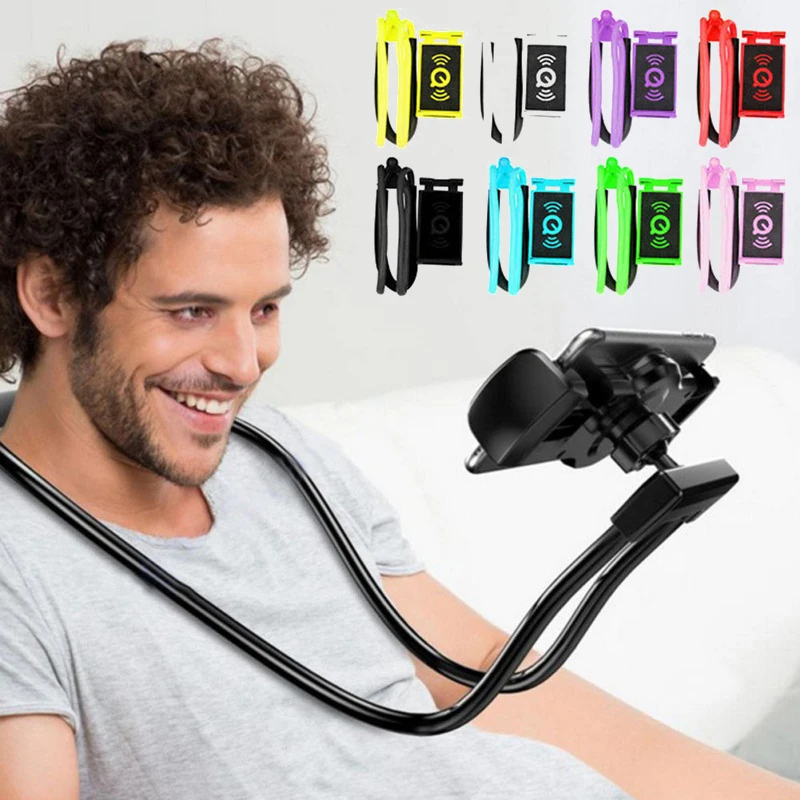 Flexible-Mobile-Phone-Holder-Hanging-Neck-Lazy-Necklace-Bracket-Bed-360 ...