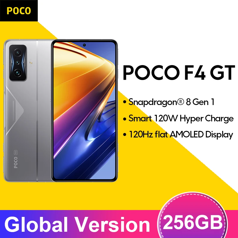 Poco F4 Gt 5g Smartphone Snapdragon 8 Gen 1 Octa Núcleo 64mp Câmera 120hz Amoled Dotdisplay Pop ...