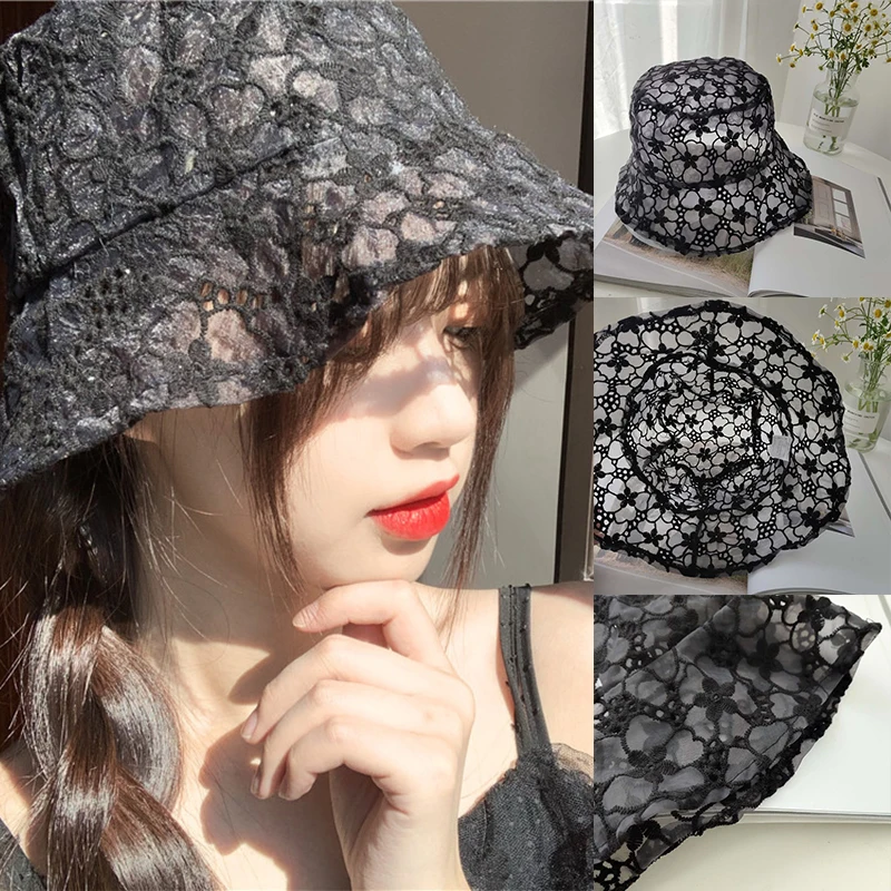 Women-Lace-Flower-Bucket-Hat-Hollow-Embroidery-Panama-Basin-Cap-Girls ...