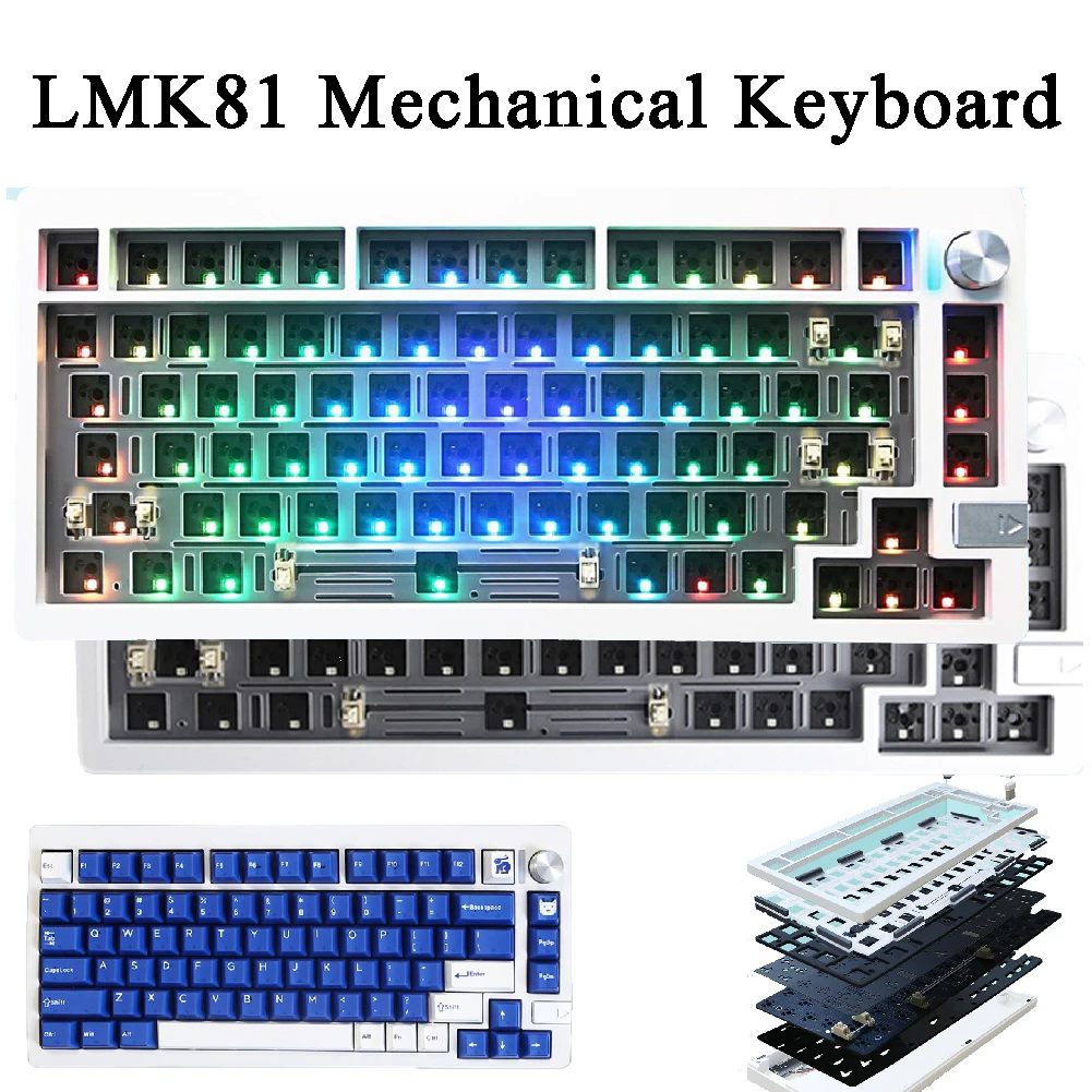 LMK81 Personalizado Kit Teclado Mecânico 81 Teclas RGB Backlight DIY ...