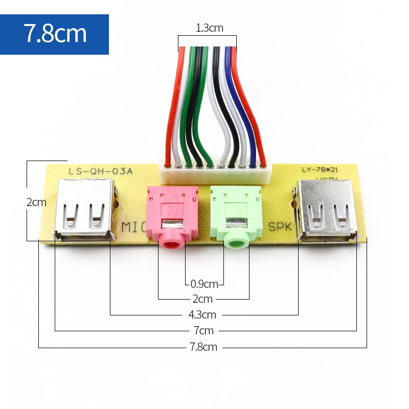 7-8CM-65CM-PC-Computer-Cables-Connectors-Case-Front-Panel-USB-Audio ...