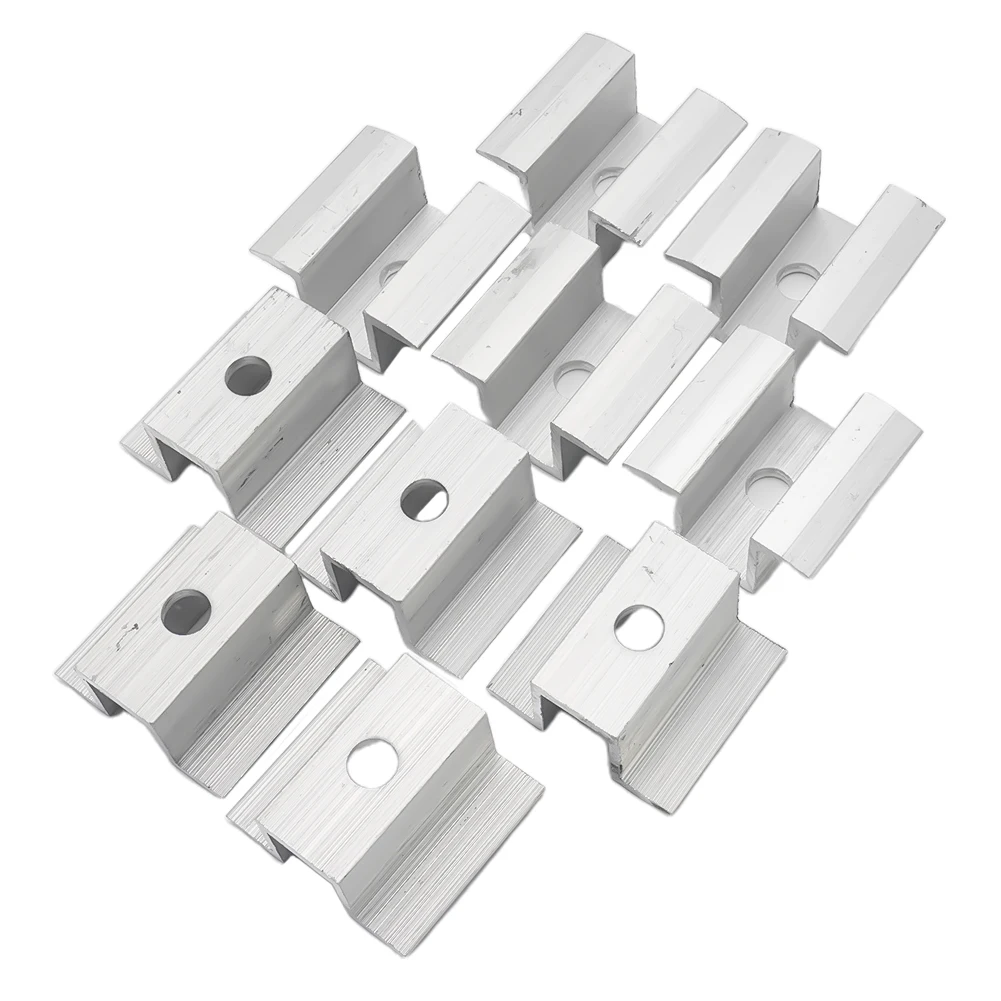 10Pcs-Solar-Centre-Clamp-PV-Solar-Panel-Mounting-Brackets-Aluminium ...