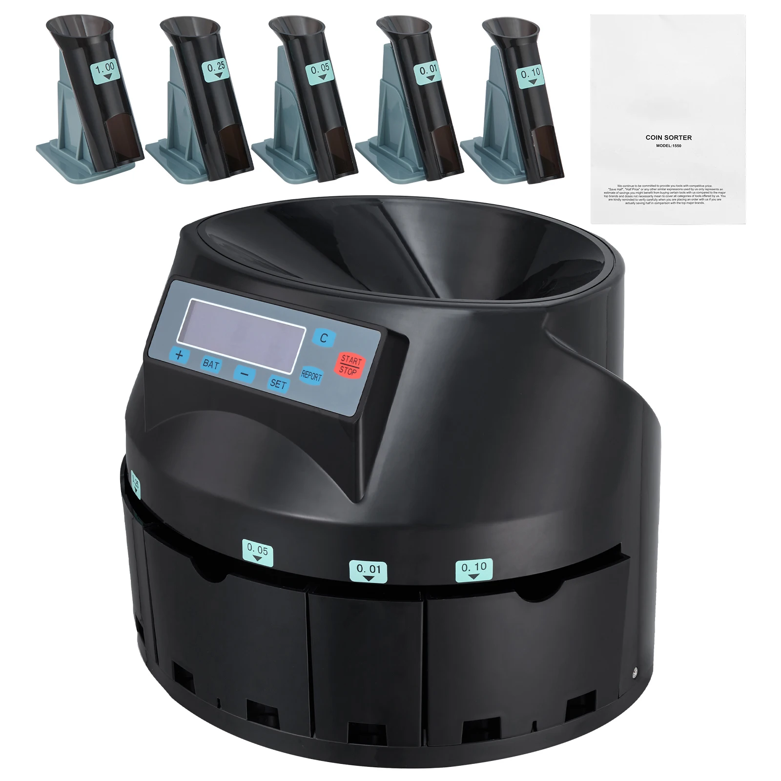 VEVOR-230-300-Coins-Min-USD-Coin-Sorter-Counter-Professional-Electric ...