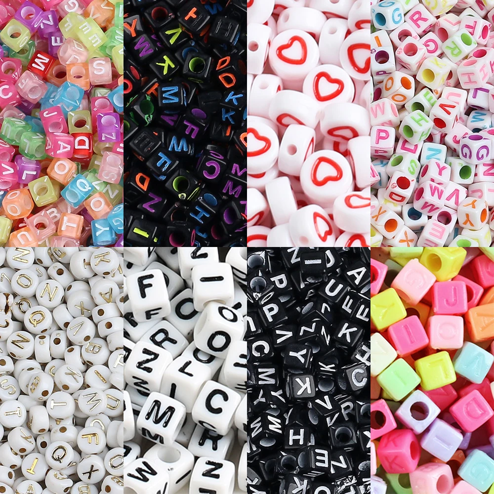 100pcs-7x4mm-6x6mm-Mixed-Alphabet-Letter-Beads-Charms-Beads-for-Making ...