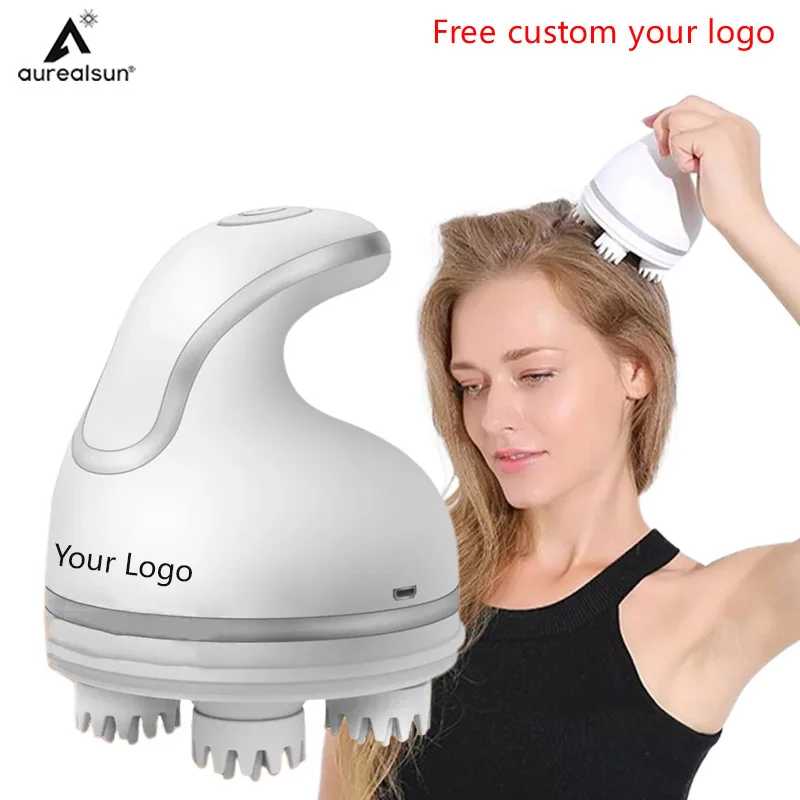 Custom Logo Electric Scalp Massager Head Massage Stimulate Hair Growth ...