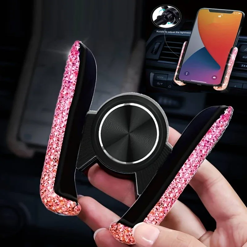 Luxury Elegant Sparkling Crystal Diamond Car Phone Holder 360 ...