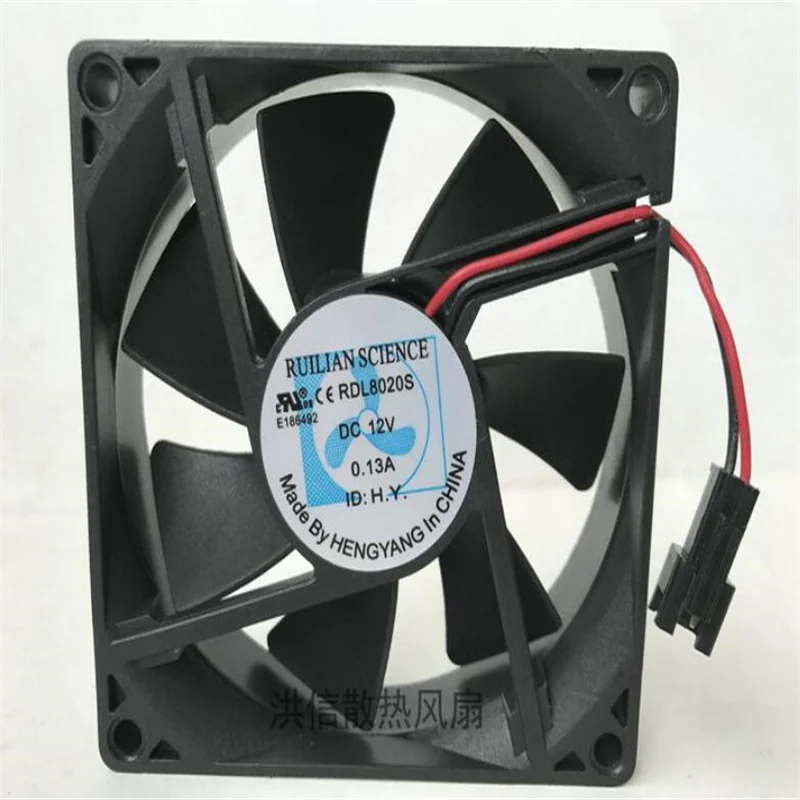 RUILAN SCIENCE RDL8020S DC12V 0.13A 80*80*20MM 2 wire cooling fan ...