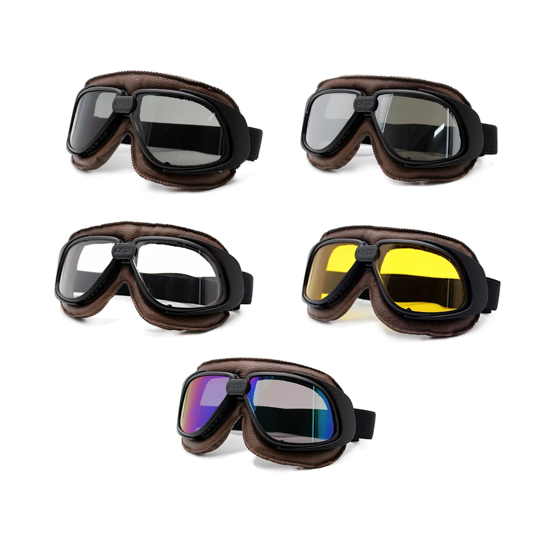 Universal-Motorcycle-Vintage-Goggles-Pilot-Motorbike-Scooter-Biker-Moto ...