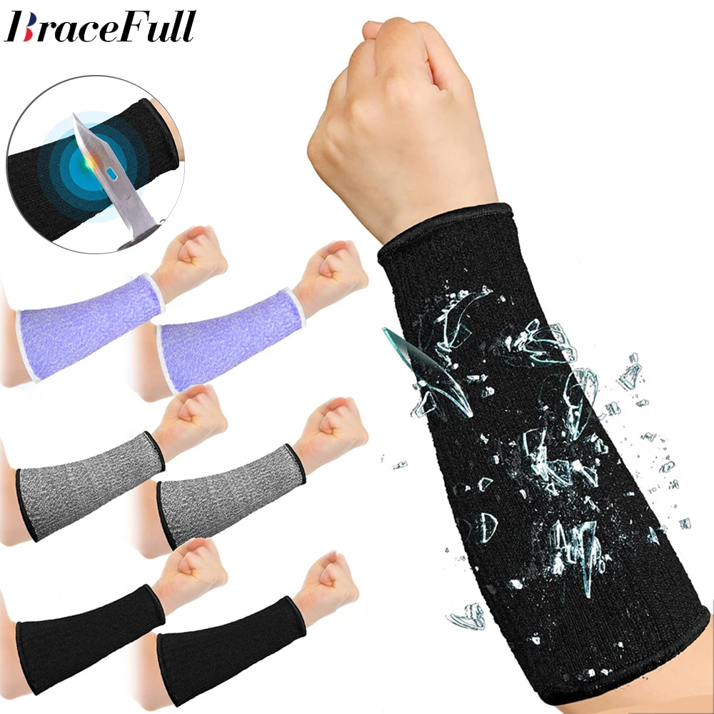 1Pair-Level-5-HPPE-Cut-Arm-Sleeve-Cut-Resistant-Thumb-Protector-Sleeves ...