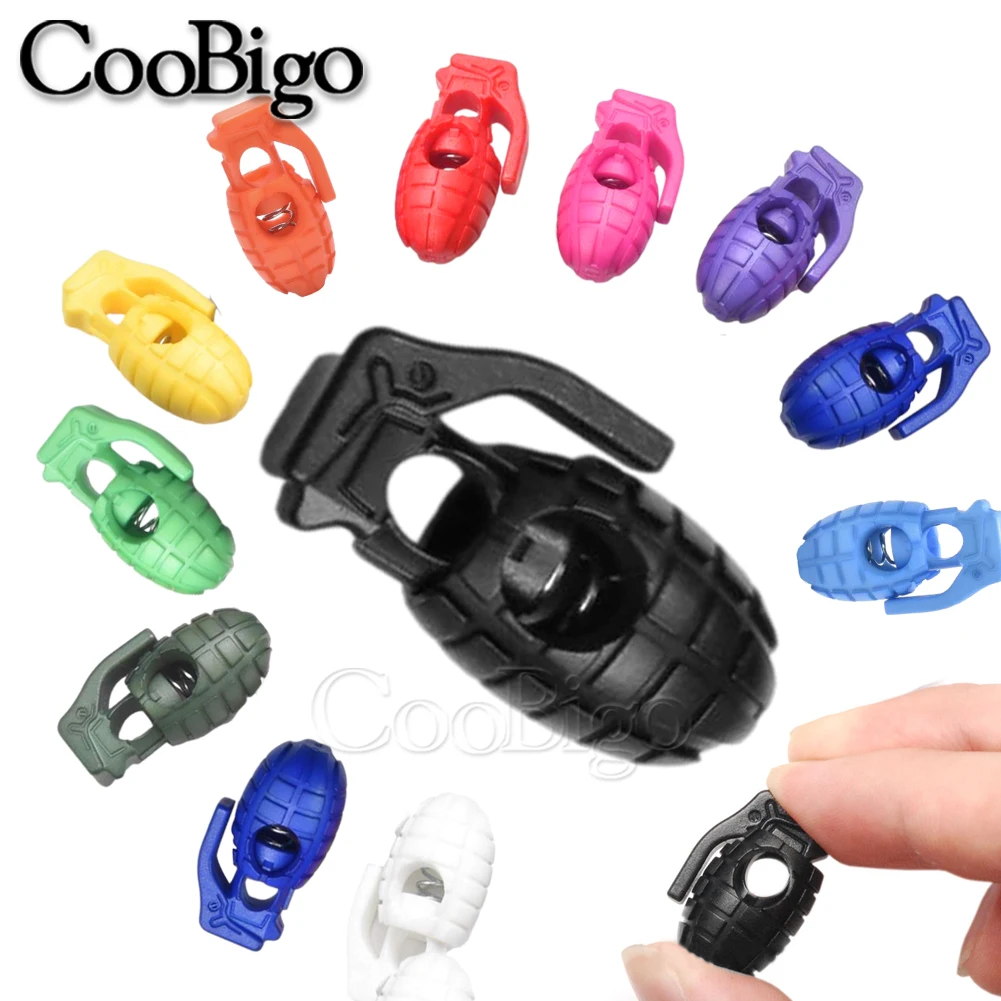 12pcs-Colorful-Cord-Lock-Toggle-Clip-Grenade-Spring-Stopper-Rope-Clasp ...