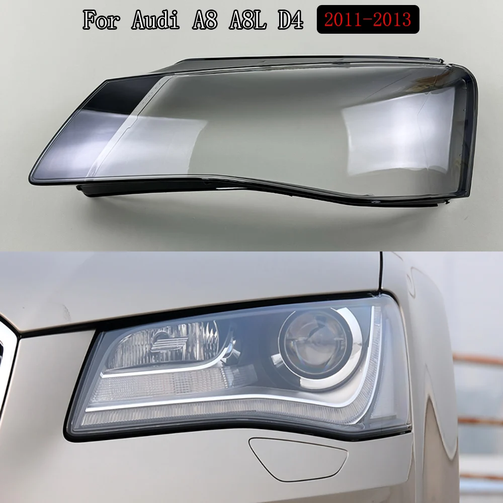For Audi A8 A8L D4 2011 2012 2013 Front Headlamps Cover Headlights Lens ...