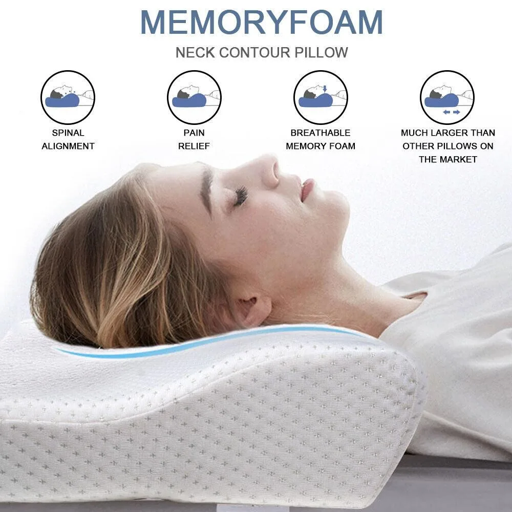 Memory-Foam-Pillow-Head-Pillows-Orthopedic-Pillow-Neck-Back-Support ...