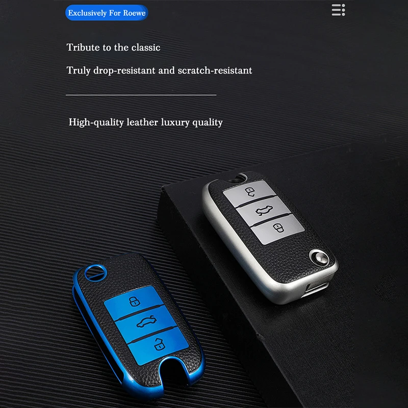 Leather-TPU-Car-Key-Case-Cover-Protector-For-Roewe-RX5-2017-for-MG-MG5 ...