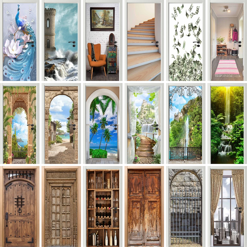 Door-Size-Murals-3D-Wallpaper-Waterproof-Self-Adhesive-Home-Decor ...