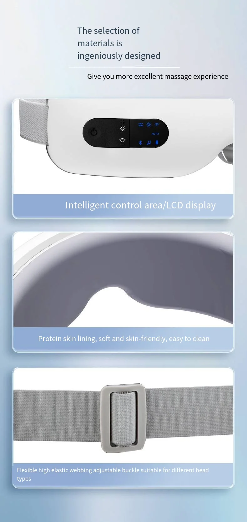 BLANC - Masseur oculaire intelligent électrique 4D Bluetooth à domicile ...