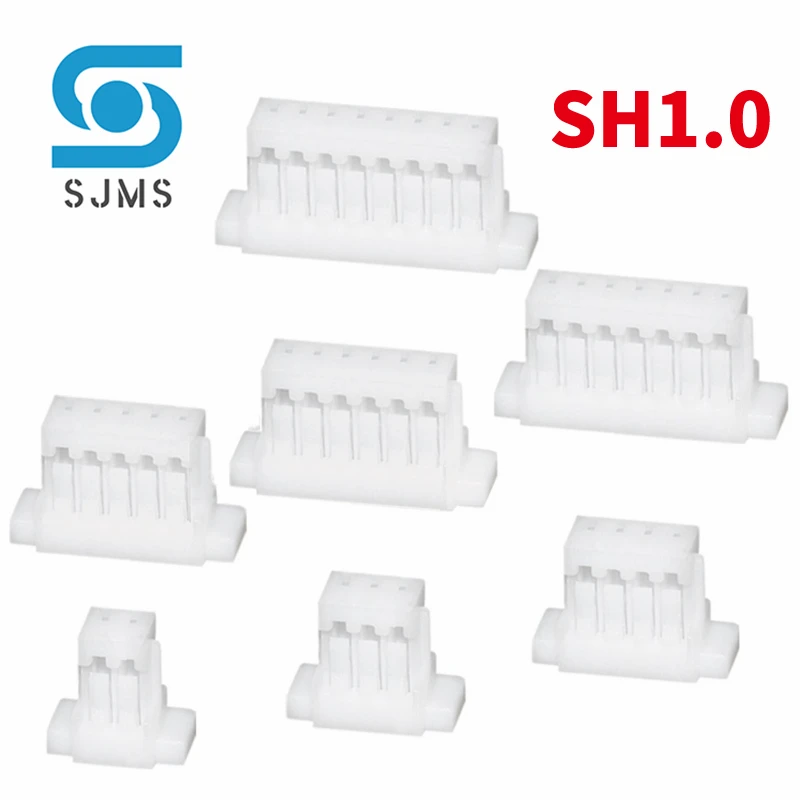 50pcs/LOT JST SH 1.0 female material SH1.0 1mm Pitch Connector 2/3/4/5/6/7/8/9/10P Pin Leads ...