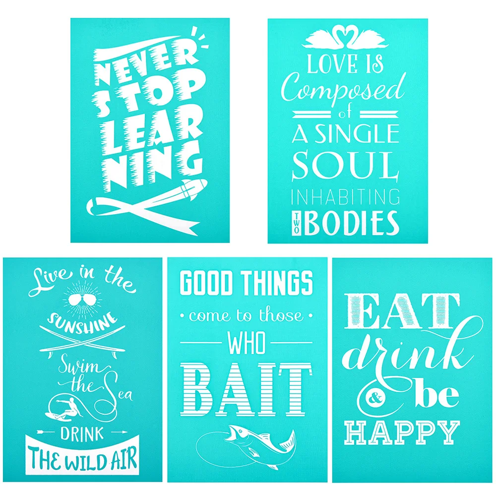 Chzimade-5pcs-Inspirational-Slogan-Silk-Screen-Printing-Stencils-Self ...