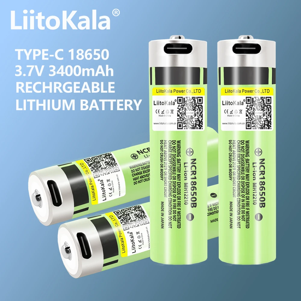 1-30pcs Liitokala Usb-34b Ncr18650b Usb Rechargeable Battery 18650 3400mah 3.7v With Pcb For ...