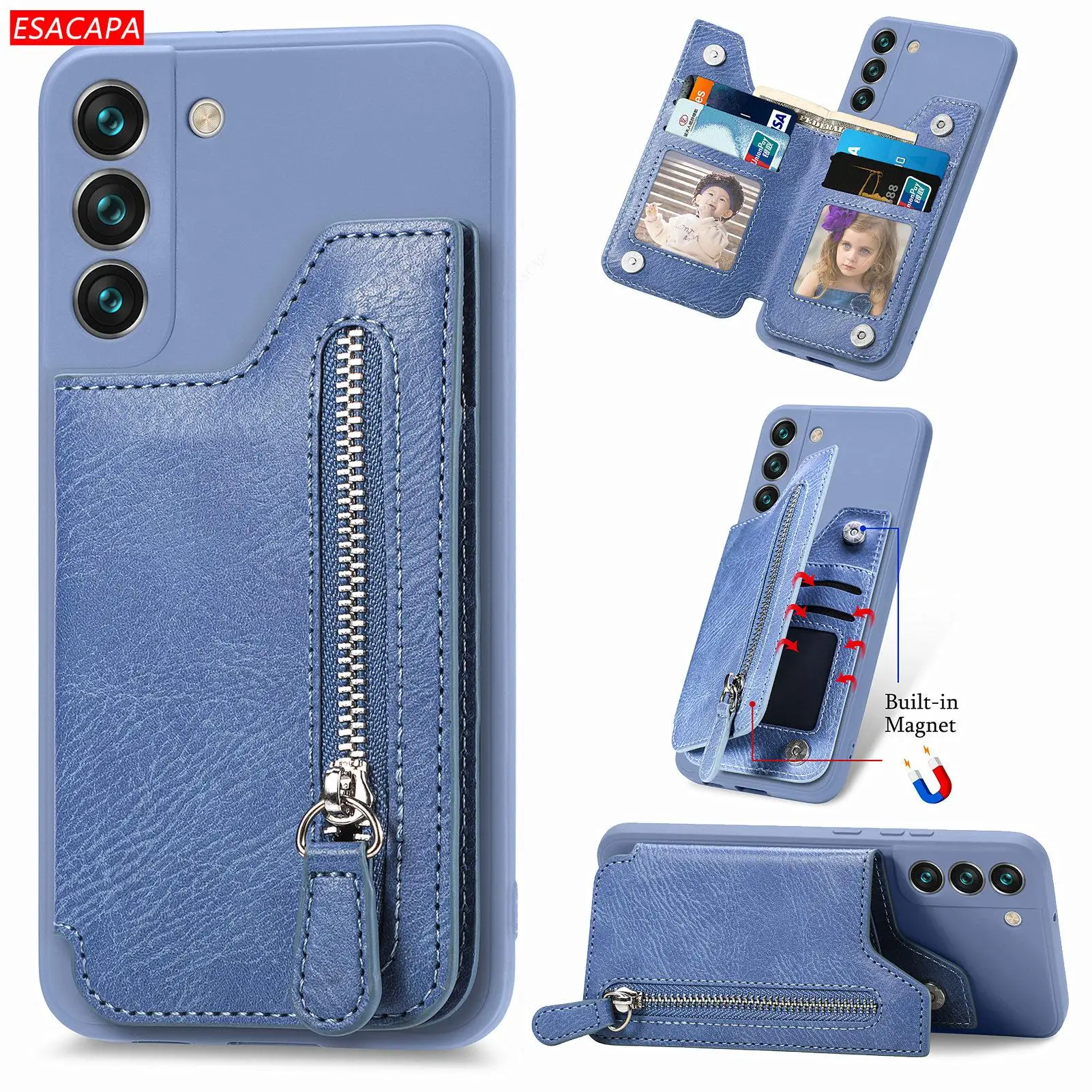 Galaxy M54 5G Zipper Wallet Leather Case For Samsung M14 M54 A34 F14 ...