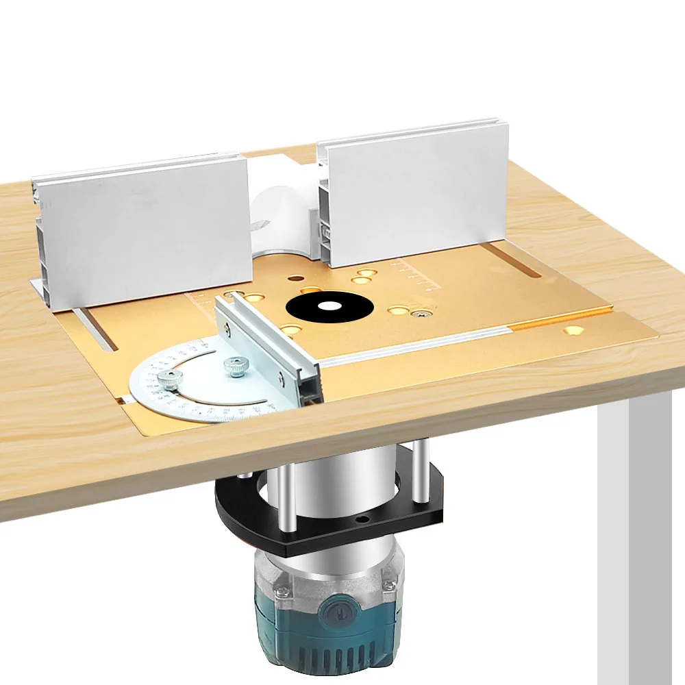 Router Lift and Aluminum Router Plate W/ Sliding Fence and Miter Gauge ...
