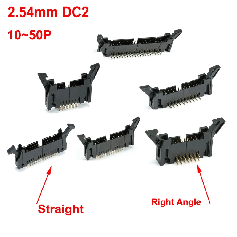 10pcs-2-54mm-Pitch-DC2-Right-Angle-Straight-Hook-Horn-Socket-Connector ...