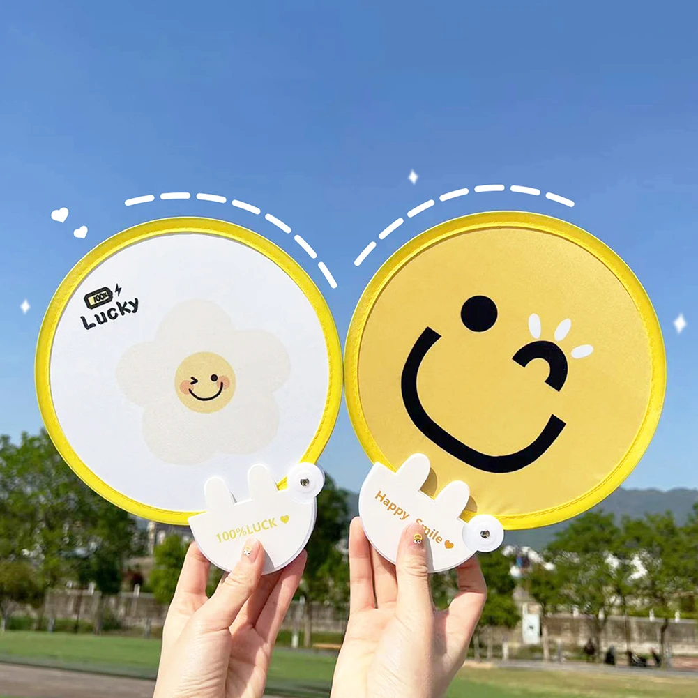 Round-Folding-Fan-With-Reflector-Reusable-Selfie-Reflecting-Fabric-Fan ...