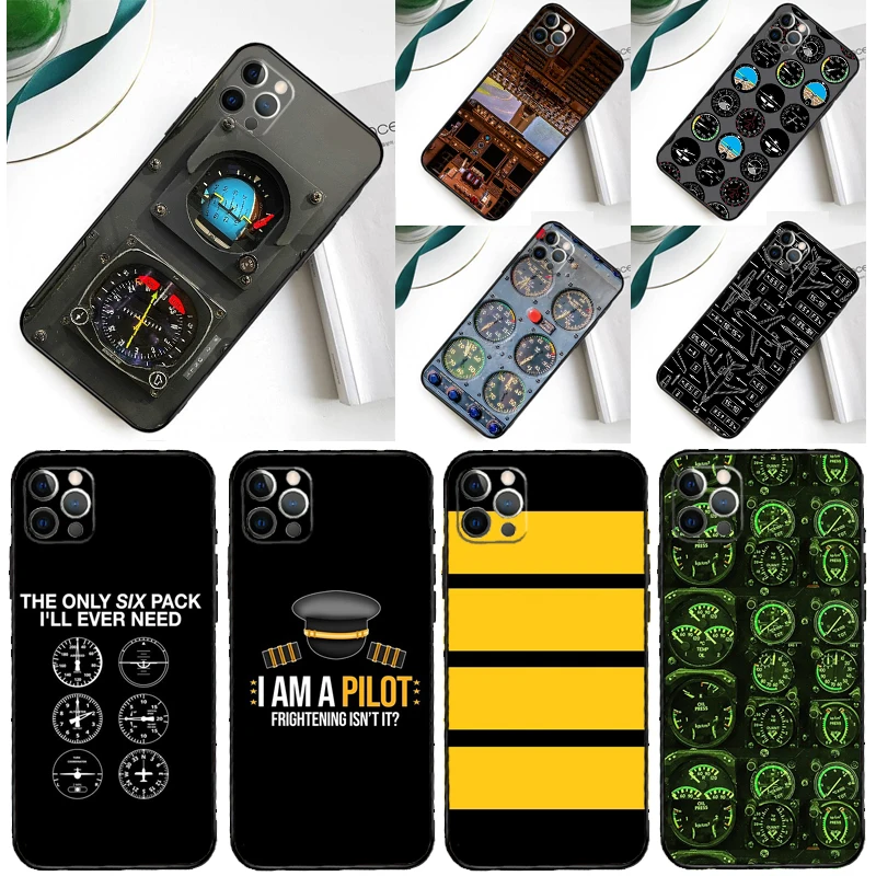 Aviation Aeroplane Pilot Cockpit Case For iPhone 16 15 13 12 11 14 Pro ...