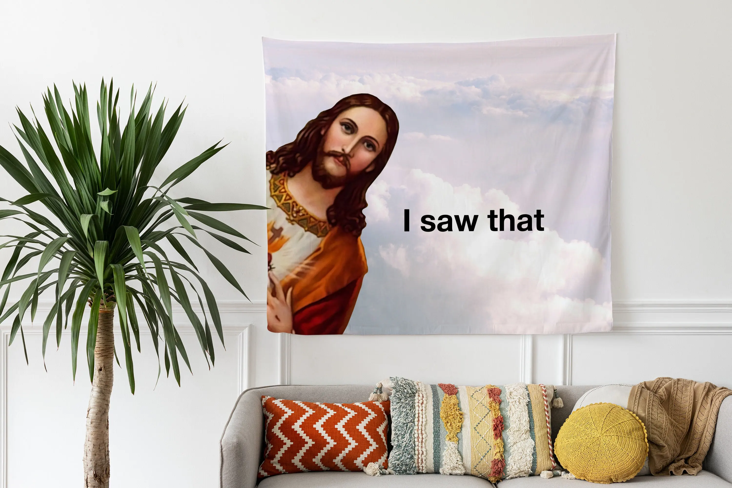 Jesus I Saw That Tapestry Jesus Meme Wall Hanging Funny College Dorm ...