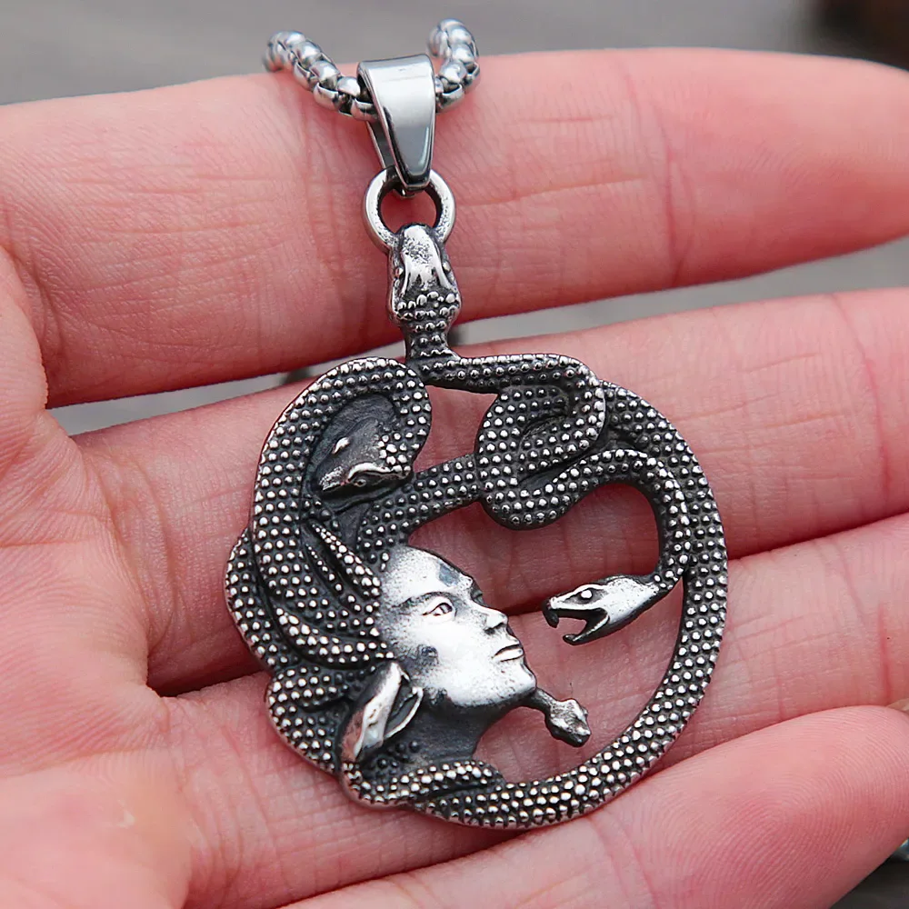 Vintage-Medusa-Pendant-Necklace-Stainless-Steel-Ancient-Greek-Mythology ...