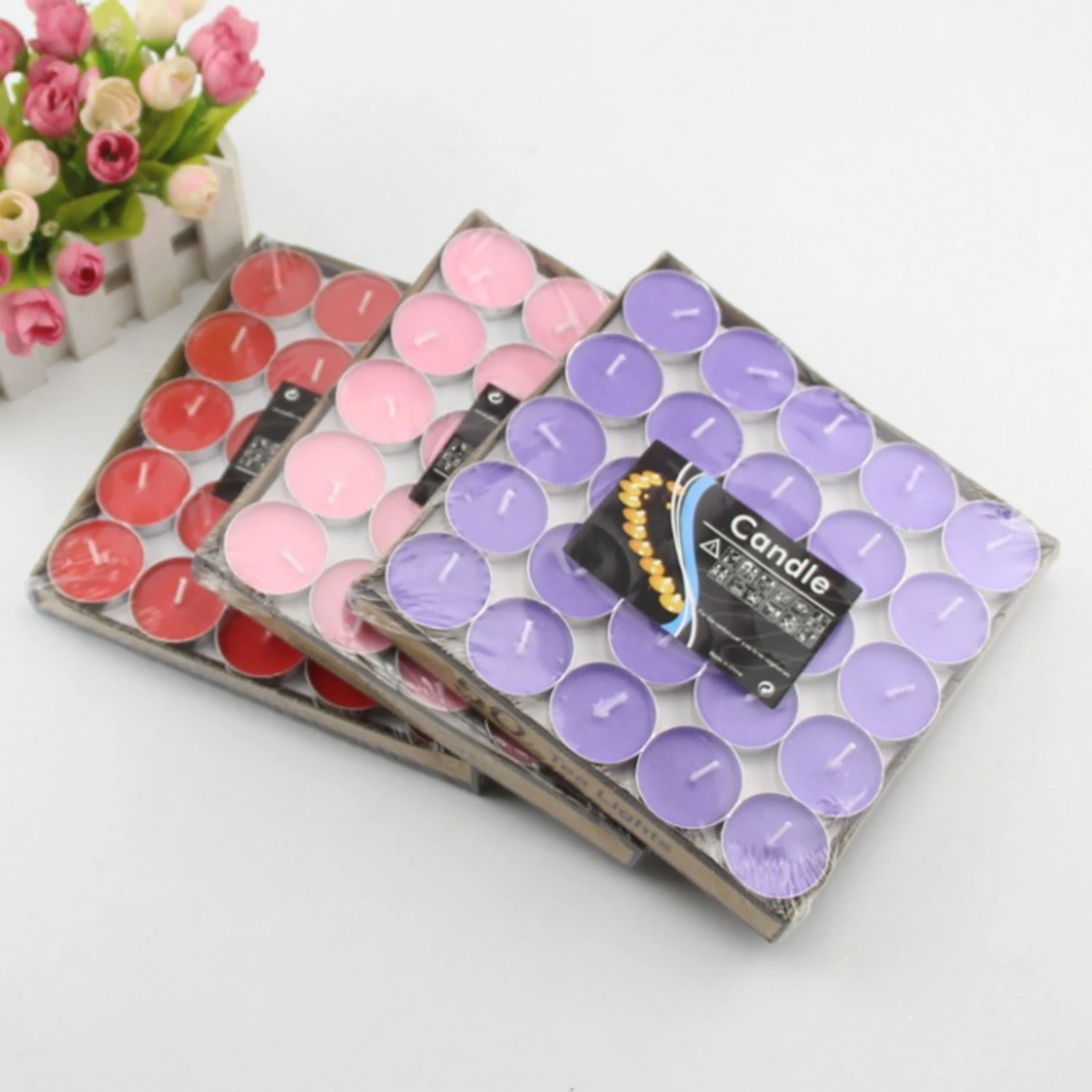50Pcs Tea Lights Flameless Candles Long Lasting Paraffin Tea Candles ...