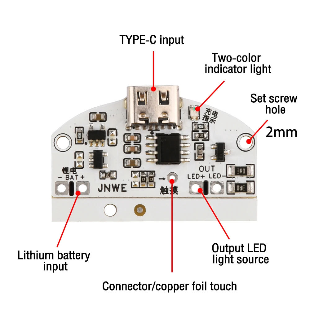 Tipo-C Table Lamp Circuit Board, Três Engrenagem Stepless Escurecimento ...