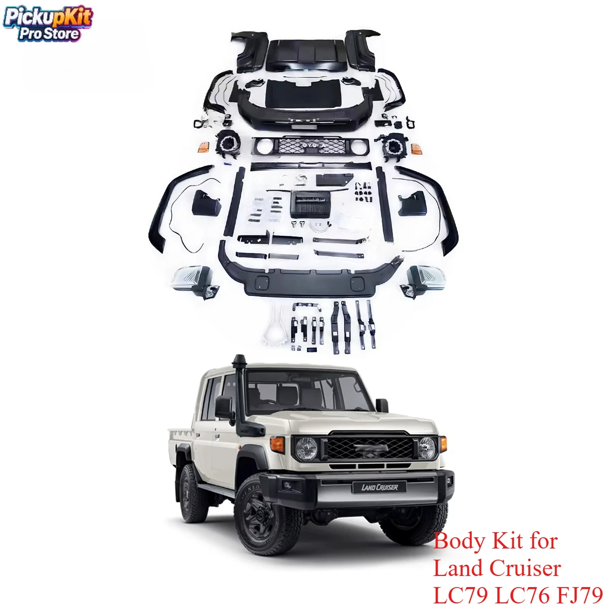 Facelift Body Kit for Land Cruiser LC79 LC76 FJ79 Front Bumper Wide ...
