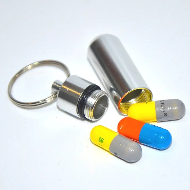1Pc portable Waterproof Aluminum Pill Box Case Bottle Cache Drug Holder ...