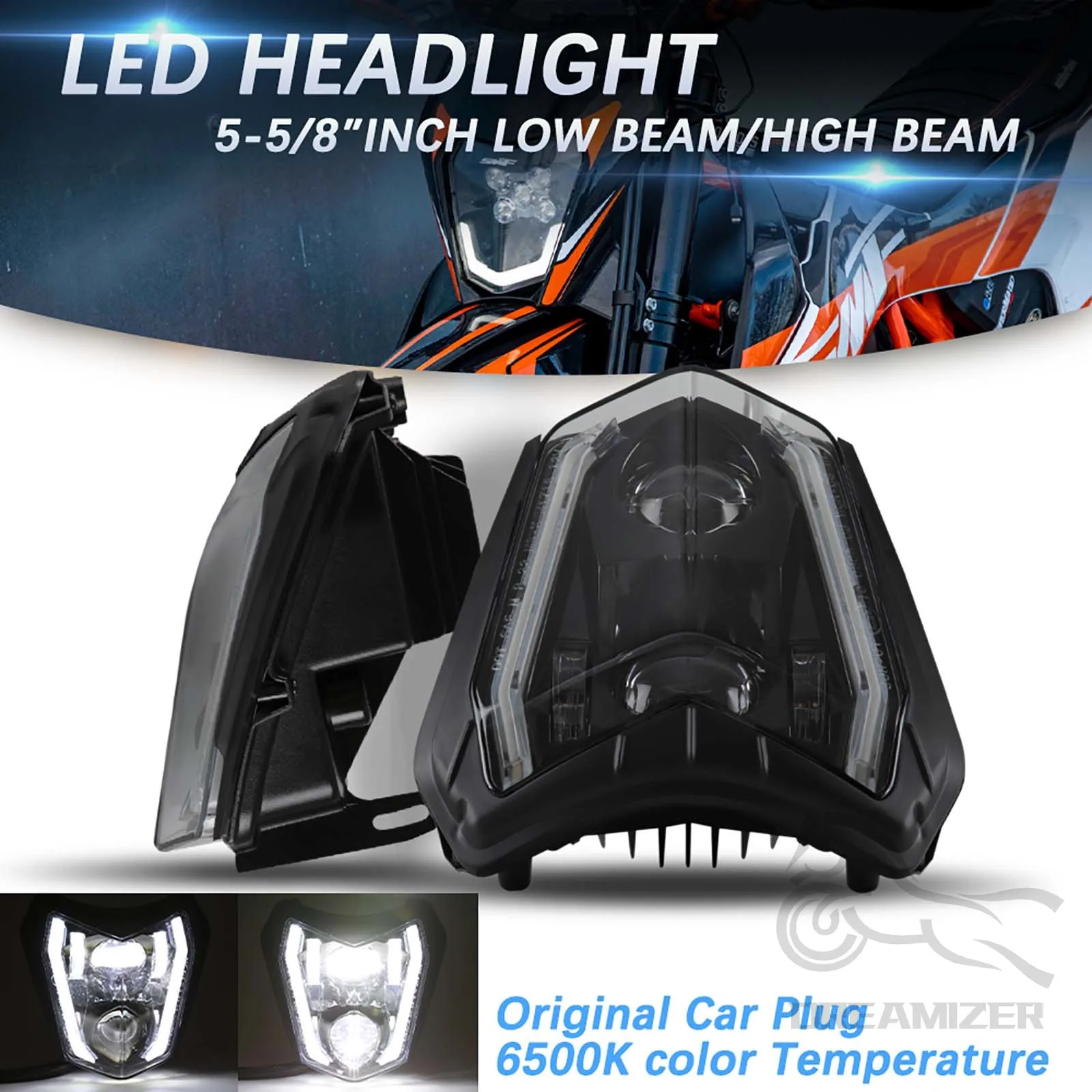 LED Motorcycle Headlight Plate Front Headlamp for KTM EXC 300 XC XCF ...