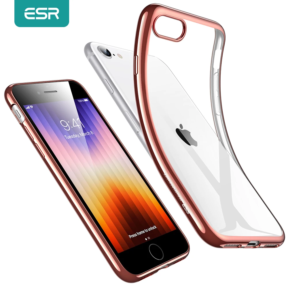 ESR-Phone-Case-for-iPhone-SE-2022-2020-8-7-Clear-Dual-Layer-Slim-Thin ...