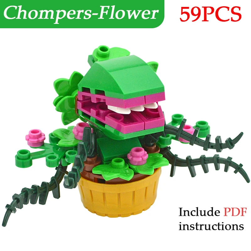 MOC Mini Chomper Flower Plant Building Blocks Set Man Eater Plants ...