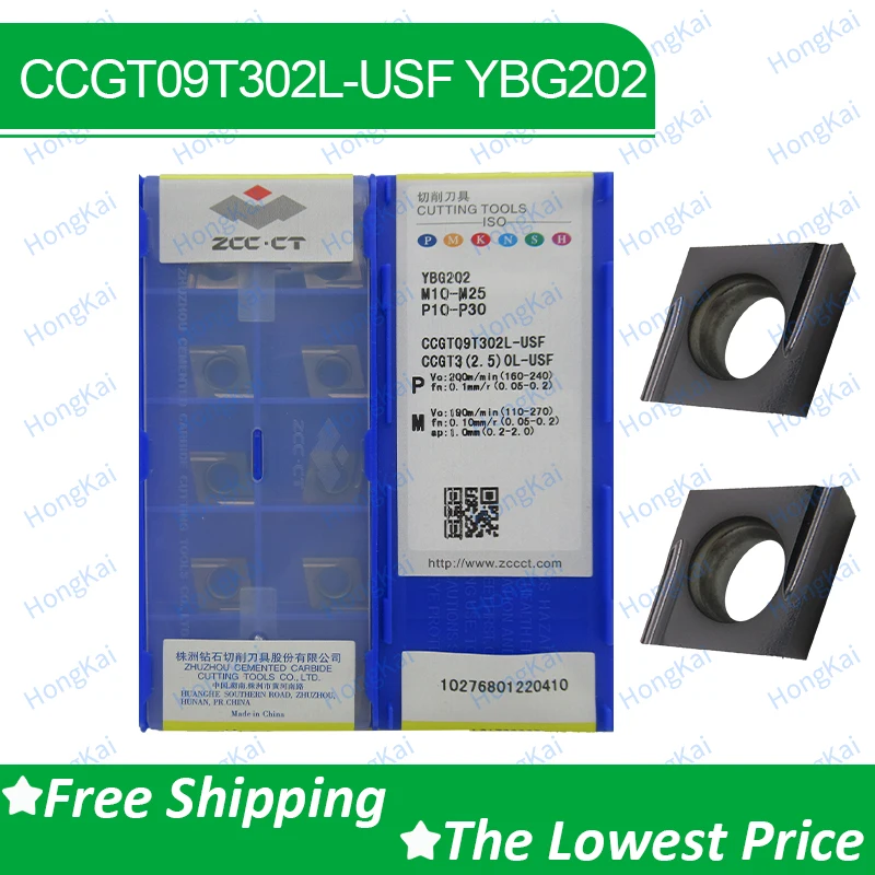 10PCS-ZCC-CNC-Carbide-Cutting-Tools-CCGT-Series-CCGT09T302L-USF-YBG202 ...