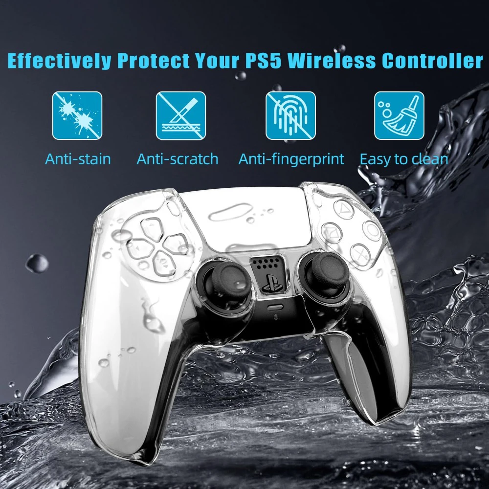 PS-5-Controller-Transparent-Protective-Case-Gamepad-Crystal-Shell-Anti ...