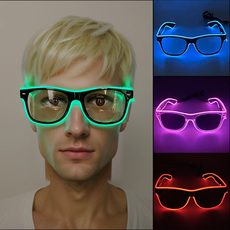 10-Colors-Fashion-EL-Wire-Neon-LED-Sunglasses-Bar-Dance-DJ-Bright ...