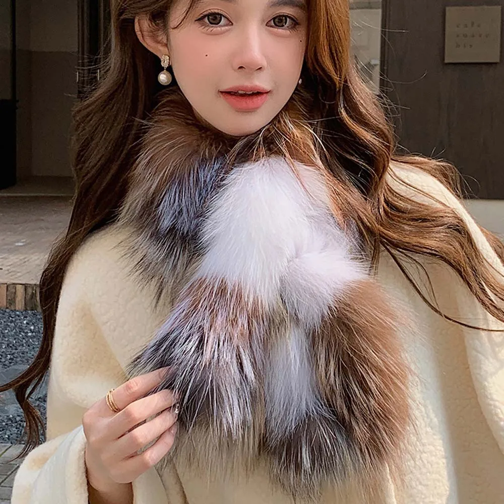 2025 Winter natural fox fur scarf double-sided real fox fur scarf ...