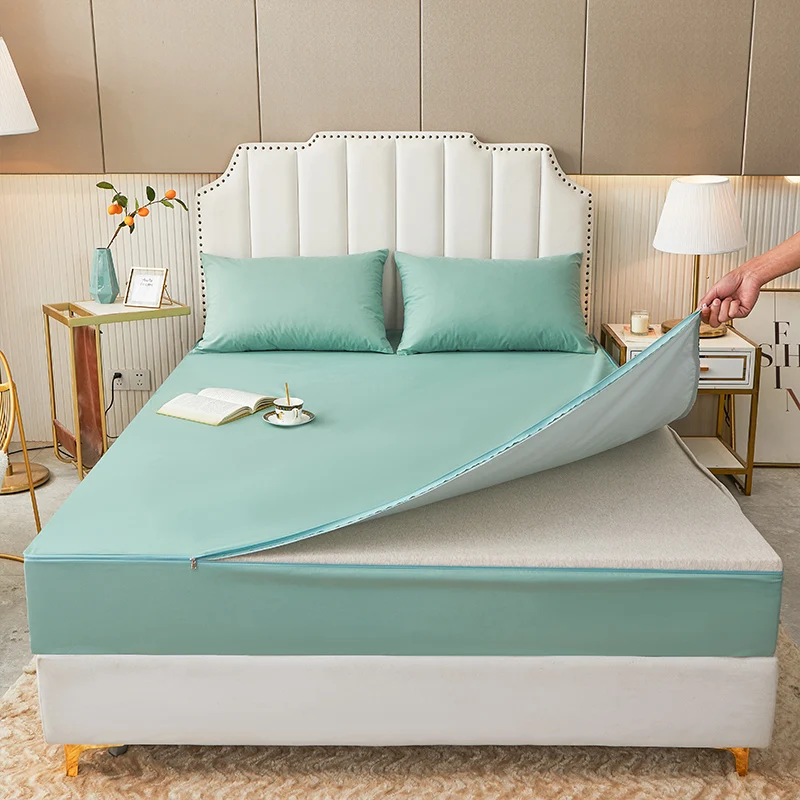 Funda-de-colch-n-impermeable-con-cremallera-cubierta-de-colch-n-de-seis ...