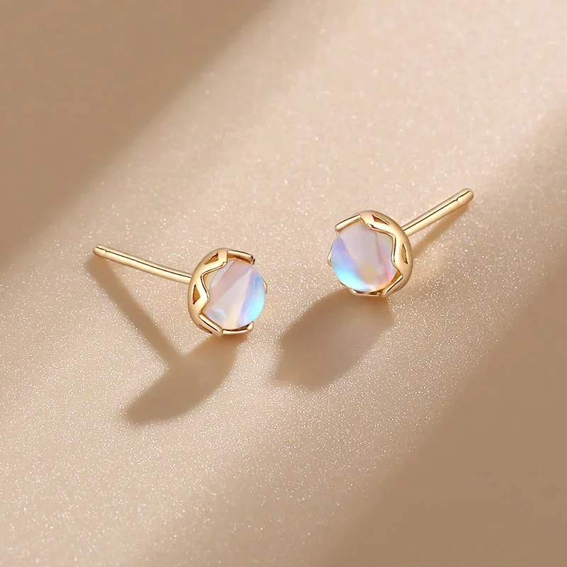 Mini-Moonstone-Small-Round-Stud-Earrings-for-Women-Simple-Design-Luxury-Aurora-Personality ...