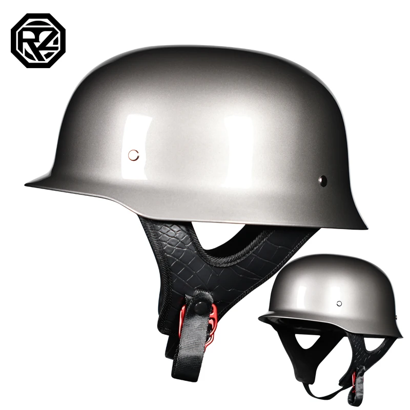 Vintage Motorcycle Cruiser Helmet Half Face German Helmet Motorcycle ...