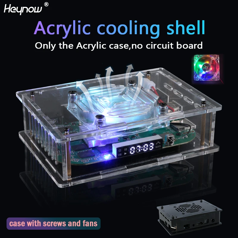 HEYNOW-DIY-Acrylic-cooling-shell-Game-Console-Case-Fan-NOT-Include ...