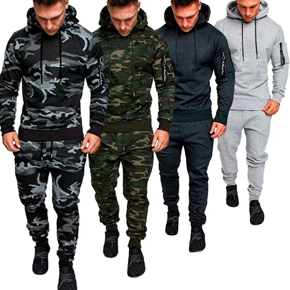 Conjunto-de-cal-as-e-capuz-militar-masculino-camuflagem-com-capuz-Lazer ...