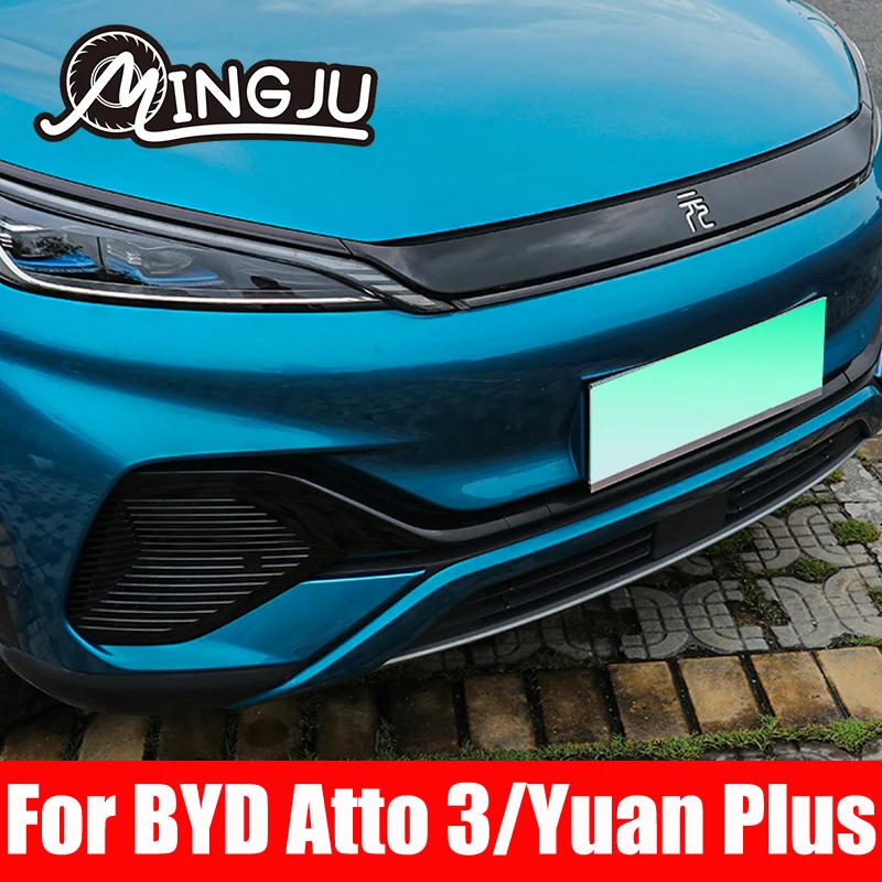 For-BYD-Atto-3-Yuan-Plus-2022-2023-Stainless-Steel-Silver-Front-Bonnet ...