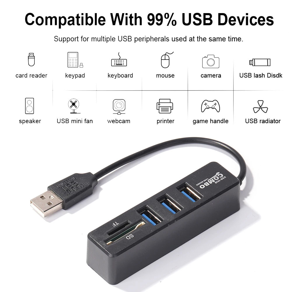 USB 2.0 Multi HUB Adapter 5/8 Ports Multiple USB Splitter USB Power Hub ...