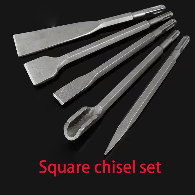 Chisel-Set-SDS-Plus-Square-Shank-Electric-Hammer-Drill-Bit-Point-Groove ...