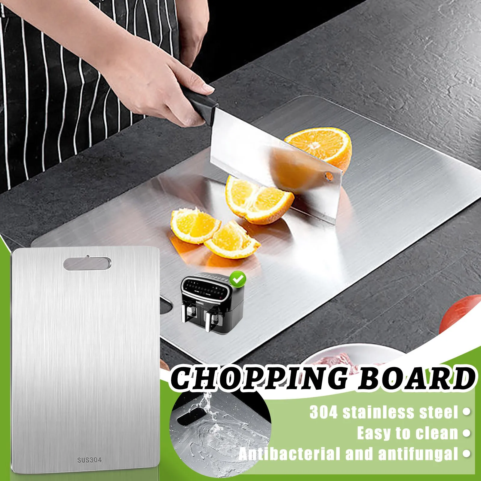 Germany-Stainless-Steel-Chopping-Board-Anti-Bacteria-Double-Sided ...
